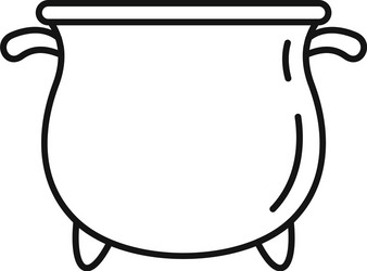 Vintage cauldron icon outline style Royalty Free Vector