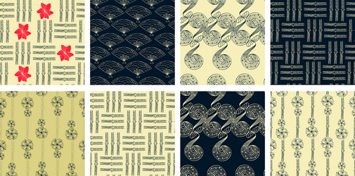 Japanese doodle seamless pattern with koi carp Vector Image