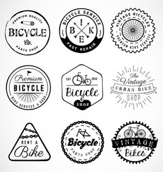Bicycle badge and labels in vintage style Vector Image