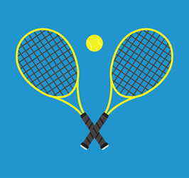 Crossed tennis rackets and tennis ball Royalty Free Vector