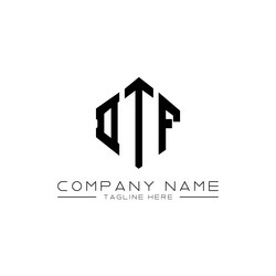 Dtf letter logo design in six style polygon Vector Image