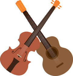 Guitar and chello instrument isolated icon Vector Image