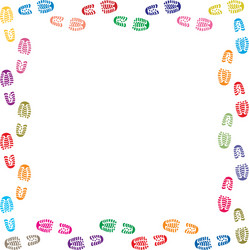 Footprints border Royalty Free Vector Image - VectorStock