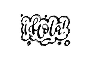 Hola word which means hello in spanish speech Vector Image