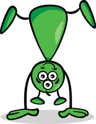 Alien hand drawn martian showing Royalty Free Vector Image