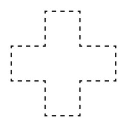 Dotted cross shape for tracing lines for Vector Image