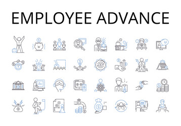 Employee advance line icons collection staff Vector Image
