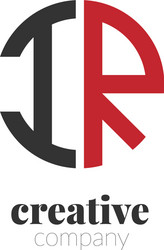 Initial letter ir colorful hexagonal logo Vector Image