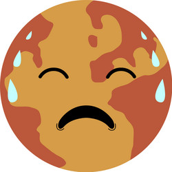 Sad earth image Royalty Free Vector Image - VectorStock
