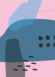 Contemporary doodle with hand drawn various blue Vector Image