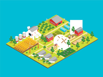Smart farm buildings big household agriculture Vector Image