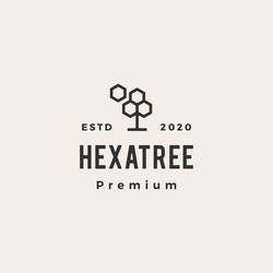 Tree hive honey hexagon logo icon Royalty Free Vector Image