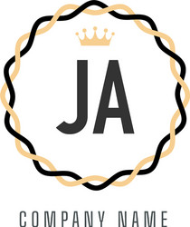 Initial letter ja vintage logo design template Vector Image