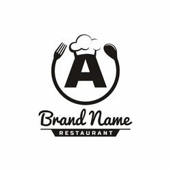Letter o restaurant food logo design Royalty Free Vector