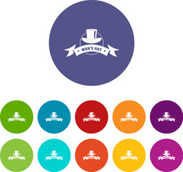 Hat icon set simple style Royalty Free Vector Image