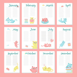 Cute calendar daily and weekly planner Royalty Free Vector