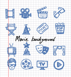 Movie icon set Royalty Free Vector Image - VectorStock