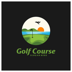 Golf course logo design template Royalty Free Vector Image