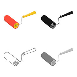 Paint roller icon in cartoon style isolated Vector Image