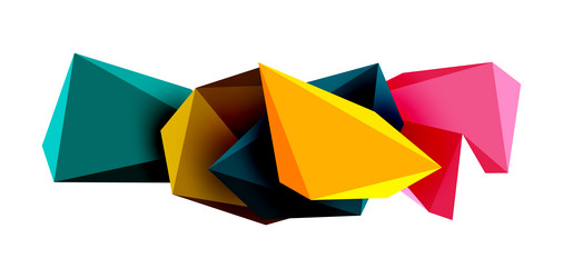 3d low poly triangle design elements Royalty Free Vector