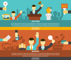 Auction horizontal banner Royalty Free Vector Image