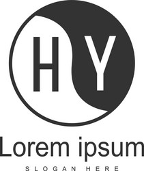 Initial hy logo template with modern frame Vector Image