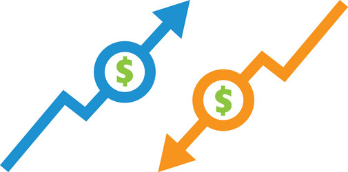 Growing money arrow icon Royalty Free Vector Image