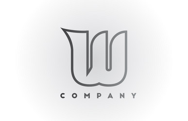 W metallic grey letter logo icon with bubble Vector Image