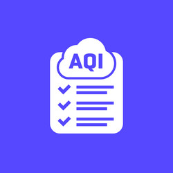 Air quality index aqi icon with a checklist Vector Image