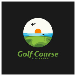 Golf course logo design template Royalty Free Vector Image
