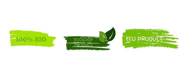 Green natural bio labels Royalty Free Vector Image