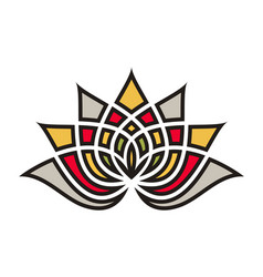 Gold diamond lotus flower logo Royalty Free Vector Image