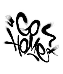 Sprayed stay at home font with overspray in black Vector Image