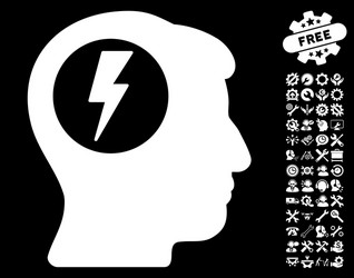 Brain electric shock icon Royalty Free Vector Image