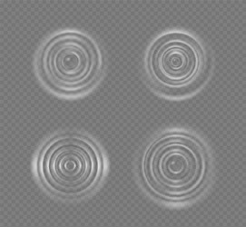 Drops and ripples circular wave on water surface Vector Image