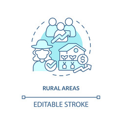 Rural areas blue gradient concept icon Royalty Free Vector