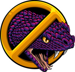 Warning sign no snakes prohibition snakes sign Vector Image