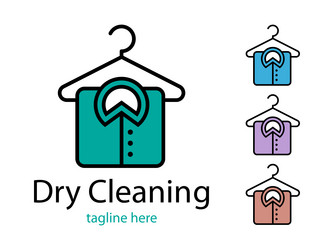 Dry cleaning creative sign or logo laundry room Vector Image