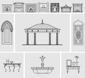 Architectural elements set graphic Royalty Free Vector Image