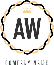 Initial letter aw circle colorful logo design Vector Image