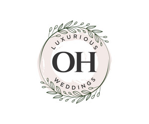 Oh initials letter wedding monogram logos Vector Image