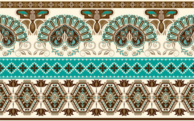 Ethnic seamless patterns Royalty Free Vector Image