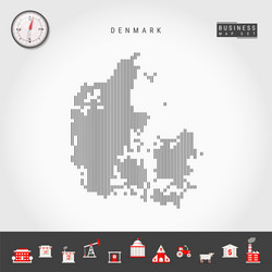 Denmark editable outline map Royalty Free Vector Image