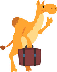 Cartoon funny camel running Royalty Free Vector Image