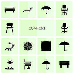7 comfort icons Royalty Free Vector Image - VectorStock