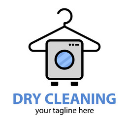 Dry cleaning creative sign or logo laundry room Vector Image