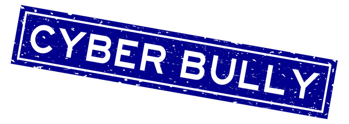 Grunge black cyber bully word round rubber seal Vector Image