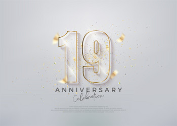 19th anniversary number with fancy numerals Vector Image