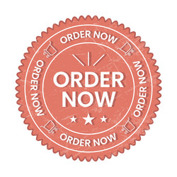 Order now stamp rubber badge seal label with Vector Image