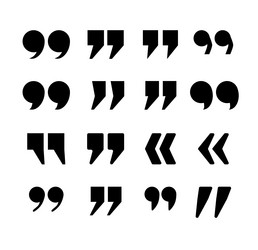 Quotation marks set black Royalty Free Vector Image